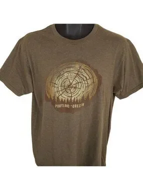 Unbranded | Shirts | Portland Oregon T Shirt Mens Size Large Brown ...